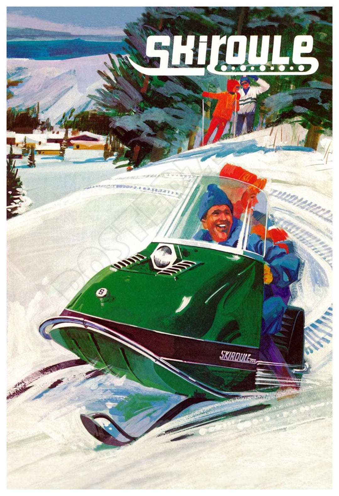 1968 Skiroule Snowmobile - Vintage-style Advertising Poster - Etsy