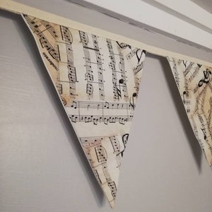 Sheet Music Fabric Bunting, Antique Look - Etsy UK