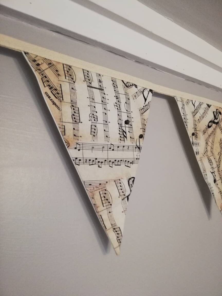 Sheet Music Fabric Bunting, Antique Look - Etsy UK
