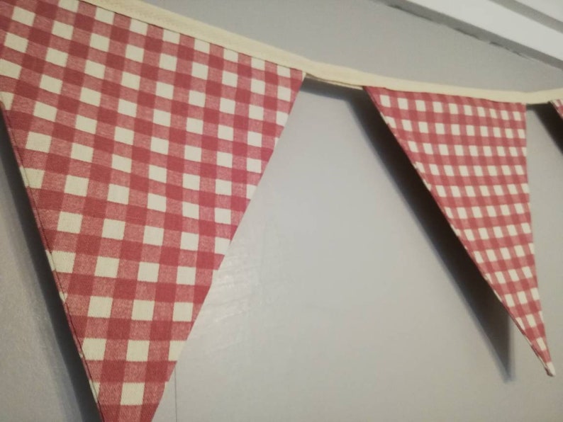 Checked Homemade Fabric Bunting, Available in 2 Colours - Approx 2.5 ...