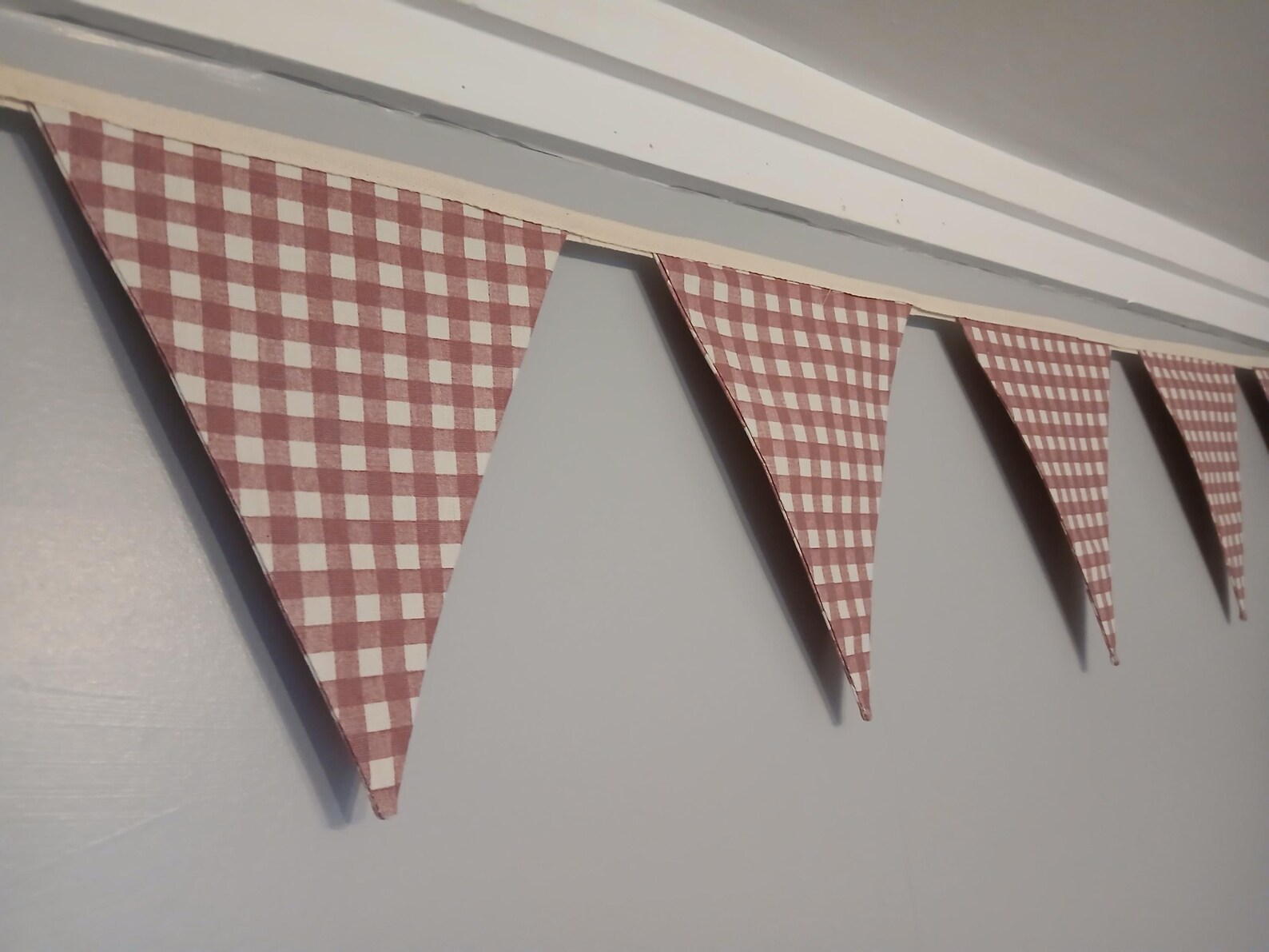 Checked Homemade Fabric Bunting, Available in 2 Colours - Approx 2.5 ...