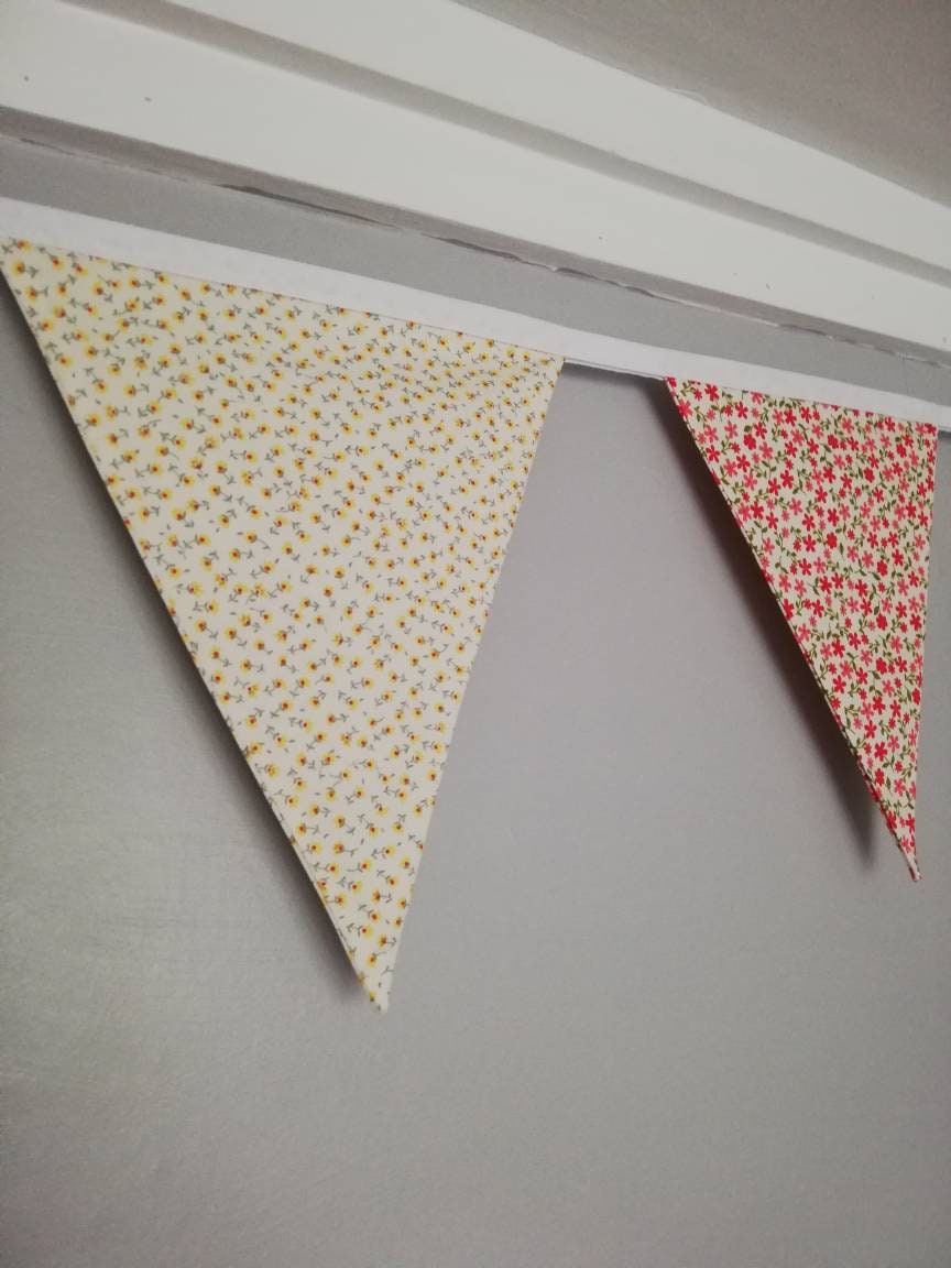 Dainty Mixed Florals Fabric Bunting Shabby Chic Style - Etsy UK