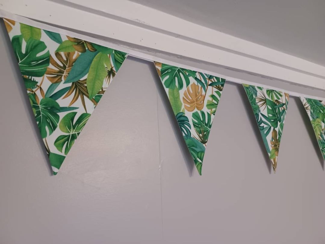 Tropical Leaf Fabric Bunting - Etsy