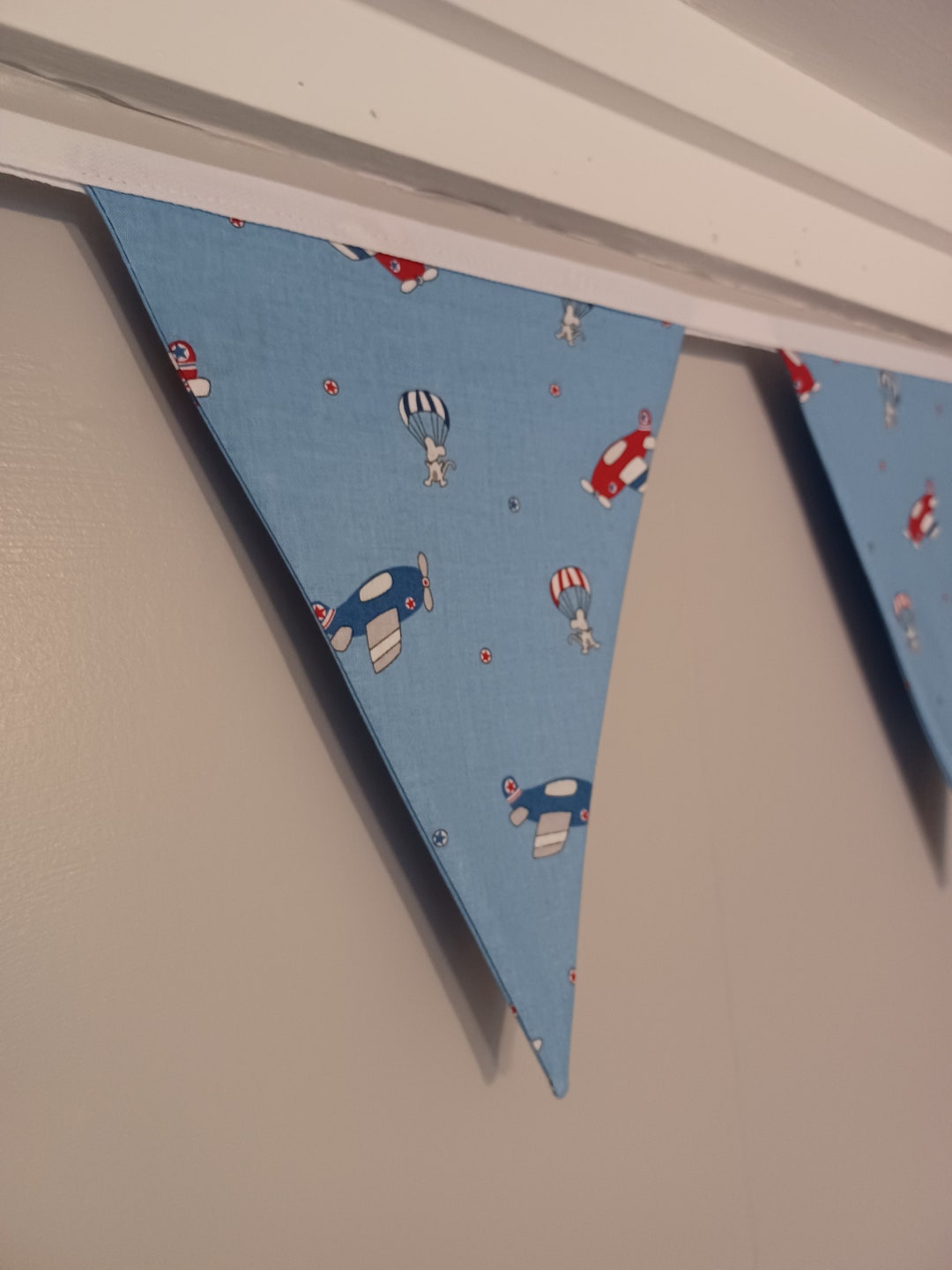 Planes and Parachutes Fabric Bunting, Baby Room Banner, Nursery ...