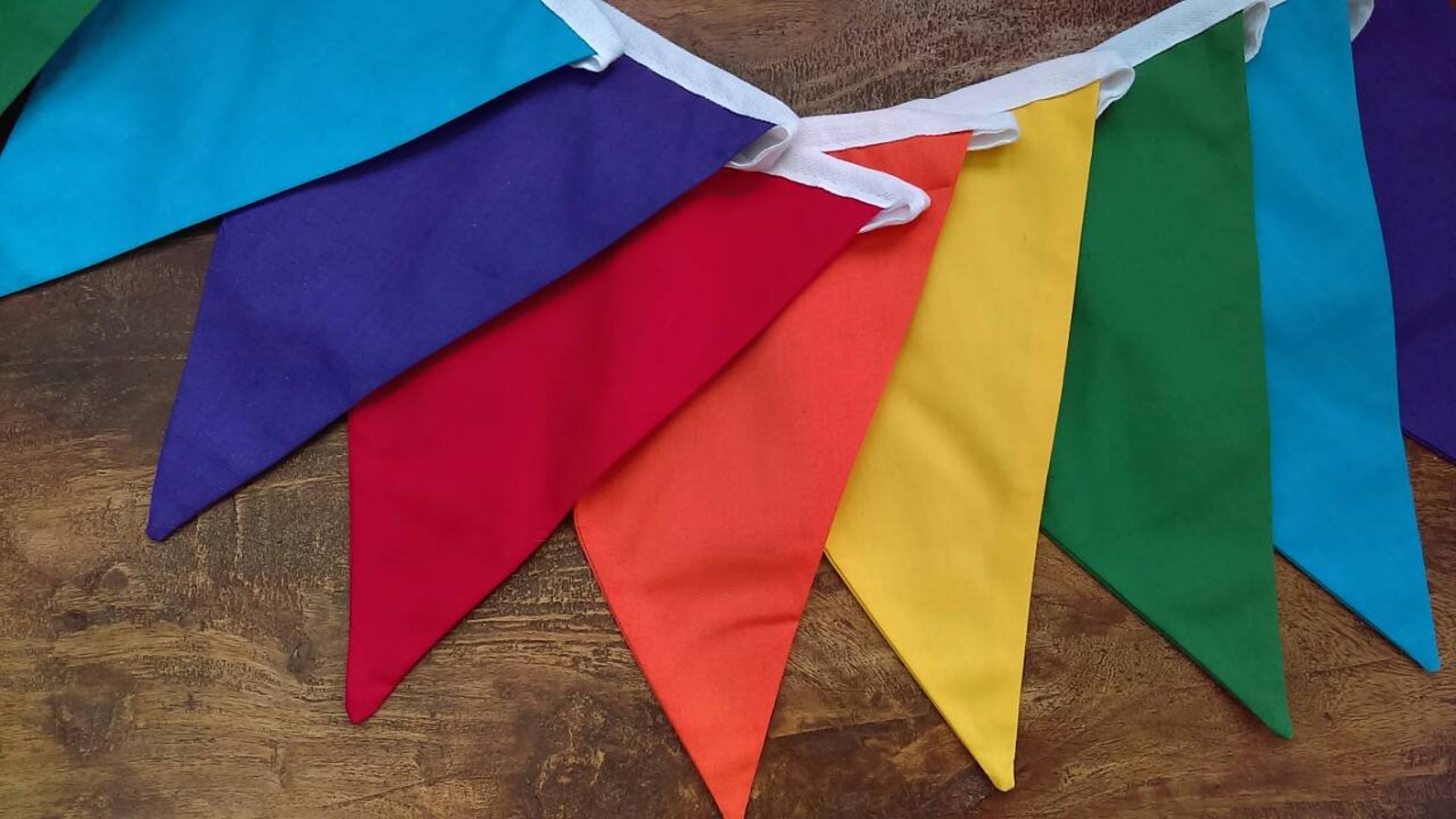 Bright Rainbow Colours Bunting streetparty prideeevent | Etsy UK