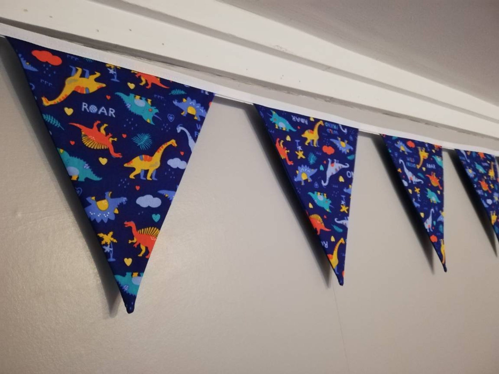 Dinosaur fabric bunting nursery decor new baby gift | Etsy