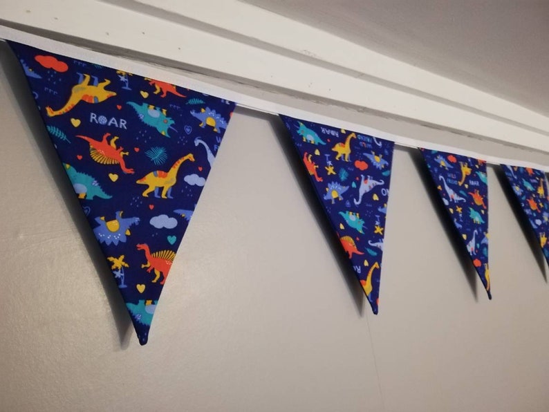 Dinosaur Fabric Bunting Nursery Decor New Baby Gift - Etsy UK