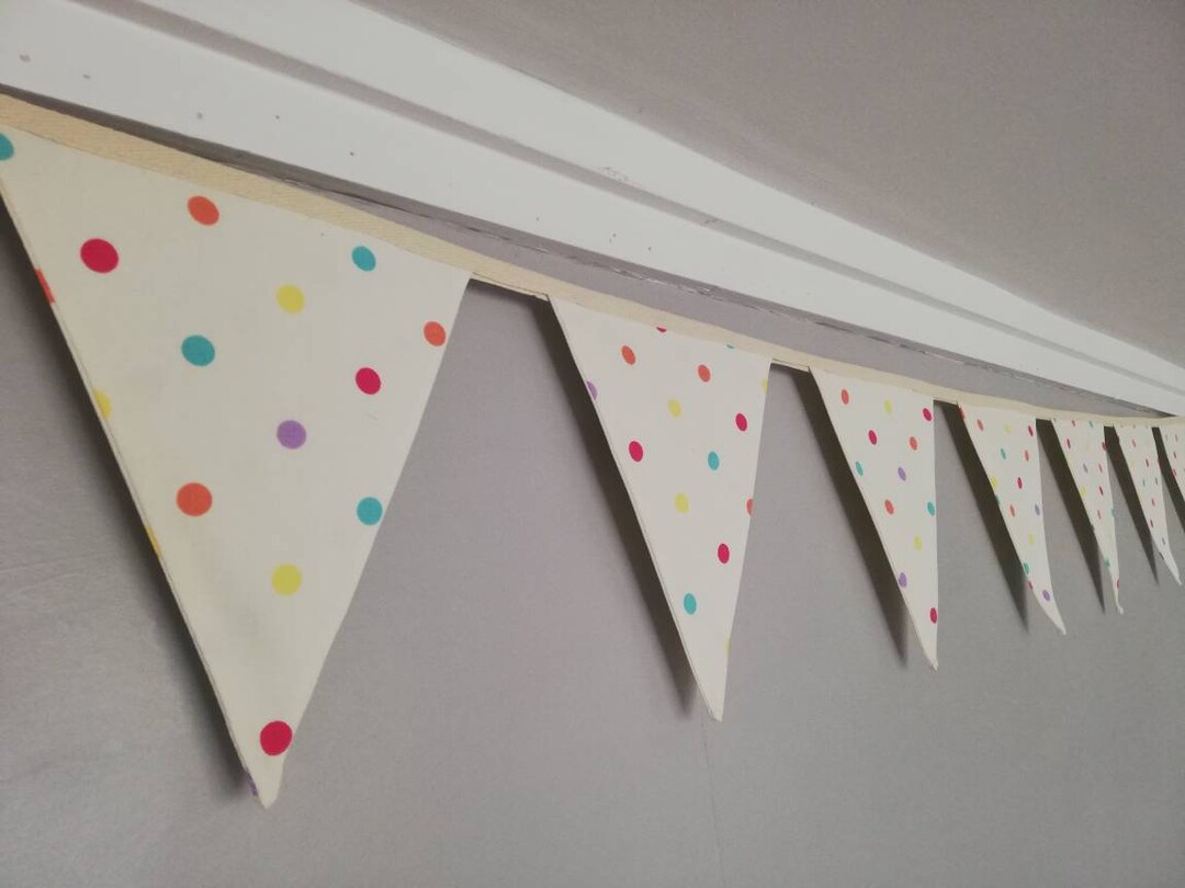Candy Spot Fabric Bunting - Multicoloured Spots - Etsy