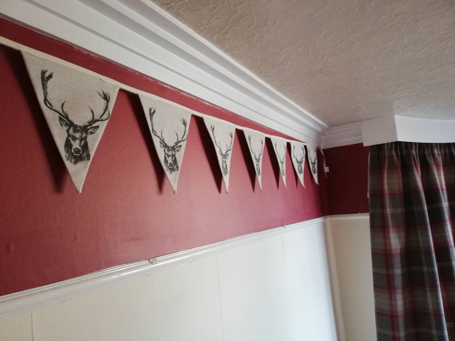 Stag Head Fabric Bunting Country Style | Etsy UK