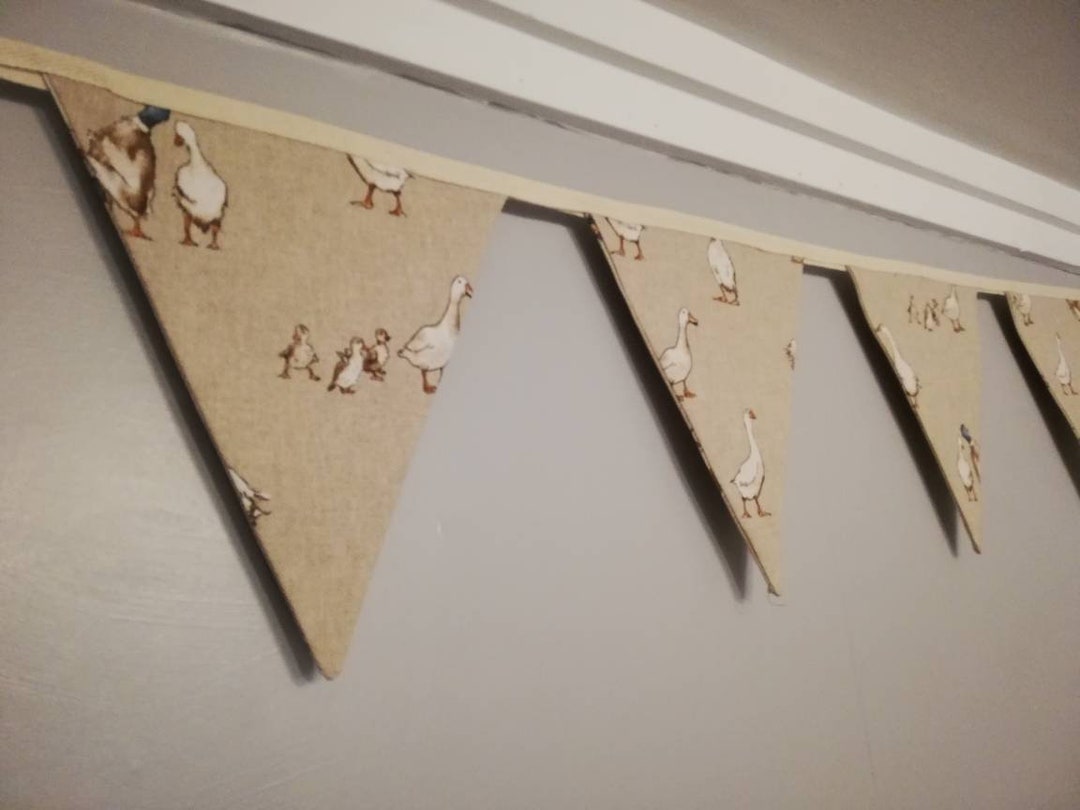 Natural Fabric Bunting With Gorgeous Duck Design ! #ducks #duckbunting ...