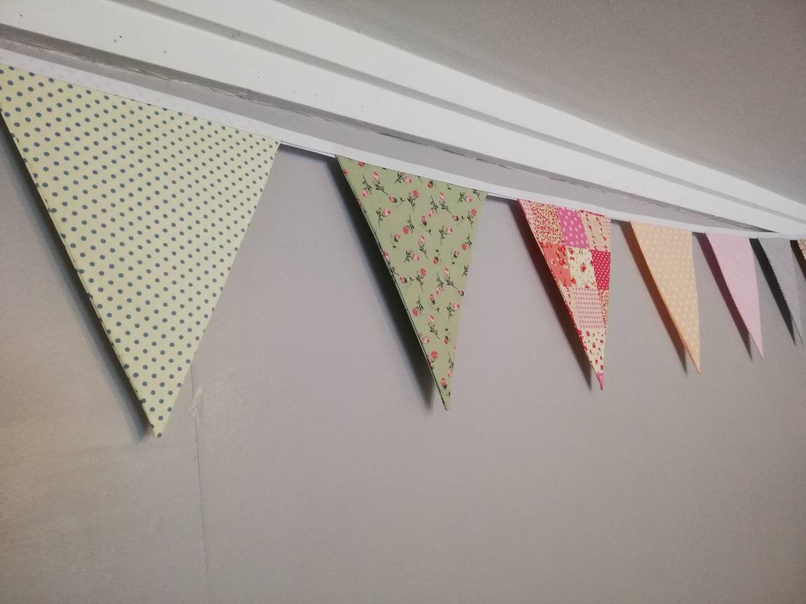 Pretty Fabric Bunting, Shabby Chic Style - Etsy UK
