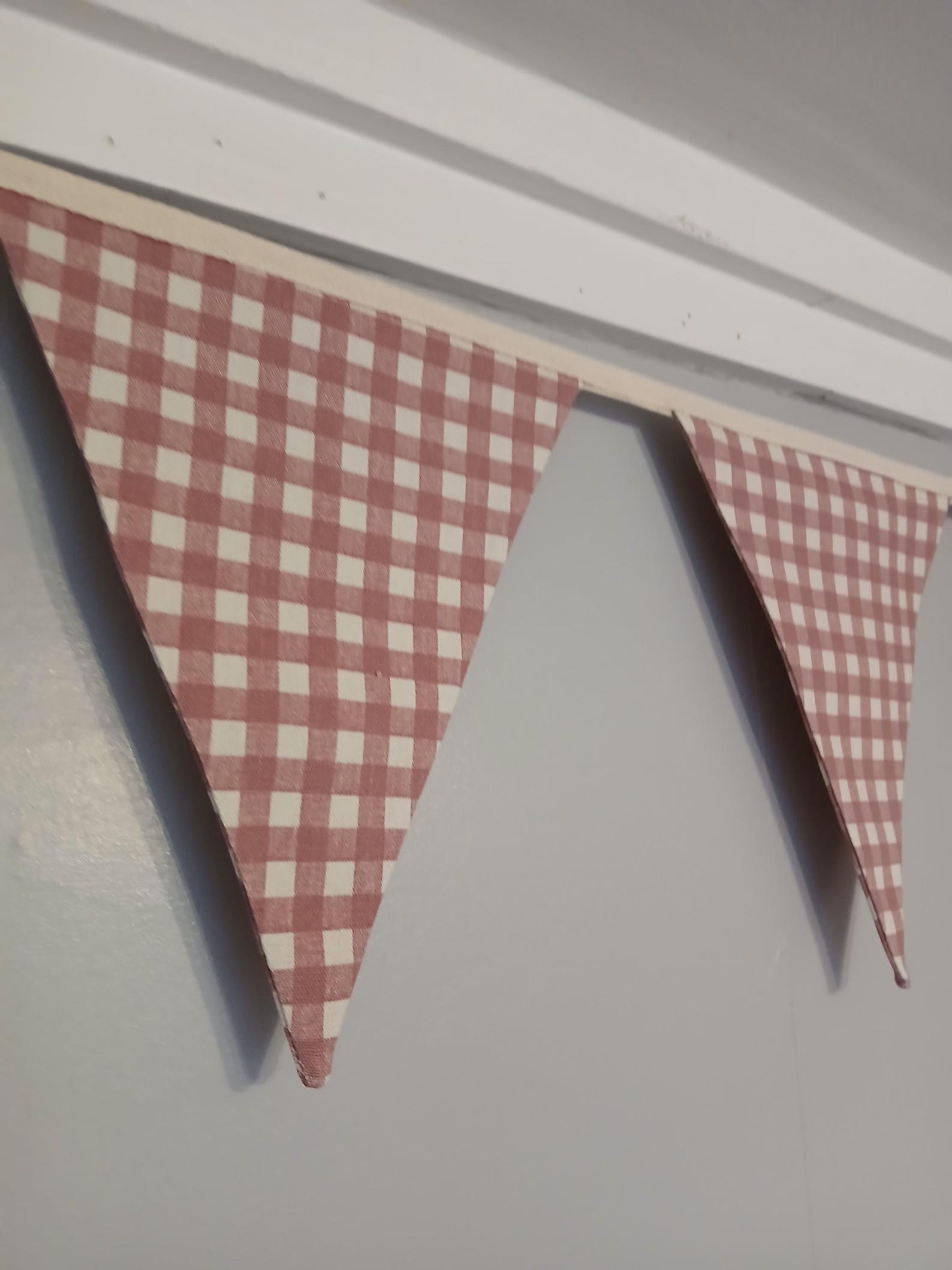 Checked Homemade Fabric Bunting, Available in 2 Colours - Approx 2.5 ...