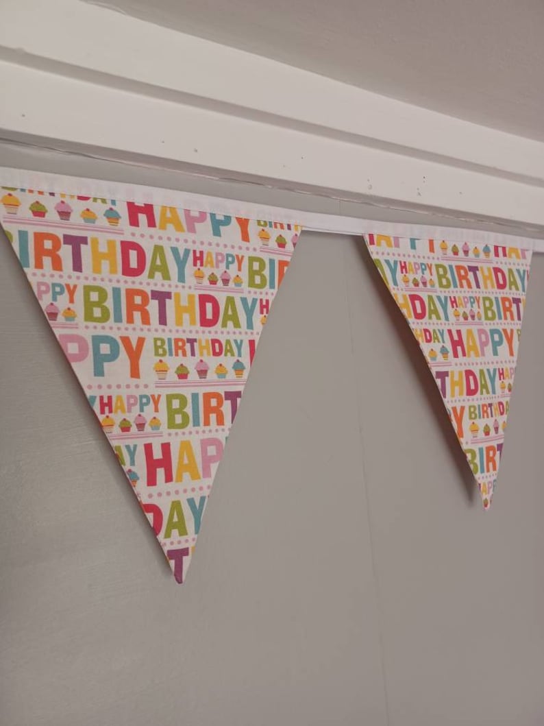 Birthday Bunting, Happy Birthday Banner, Party Decoration, Colourful ...