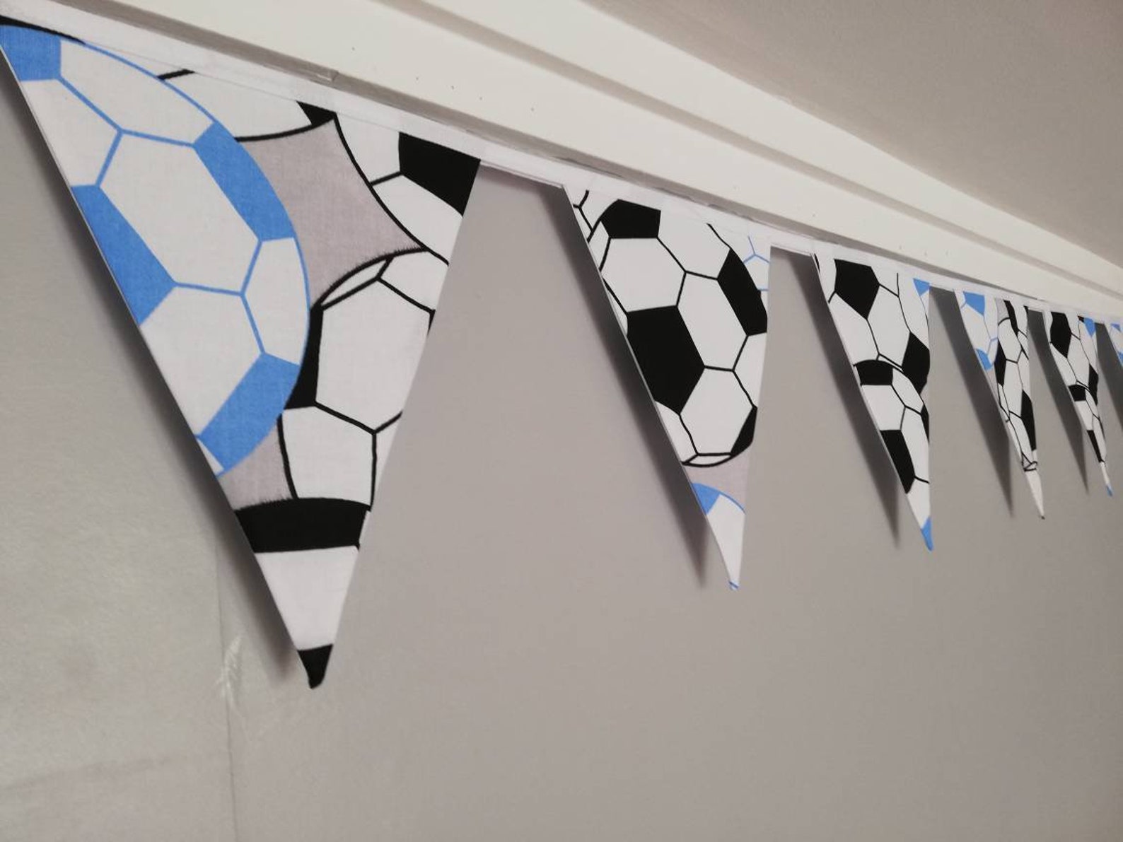 Football fabric bunting approx 2.5 metres | Etsy