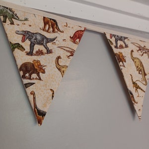 Dinosaur Fabric Bunting, Playroom Accessories, Children's Wall Hanging ...
