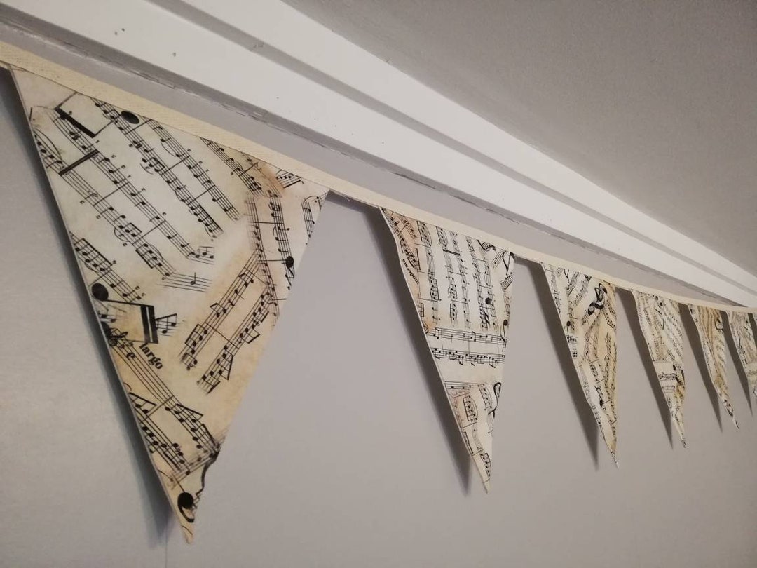 Sheet Music Fabric Bunting, Antique Look - Etsy UK