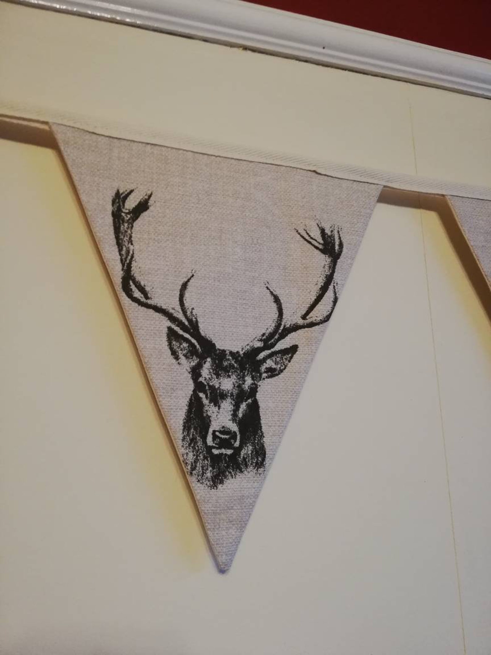 Stag Head Fabric Bunting Country Style | Etsy UK