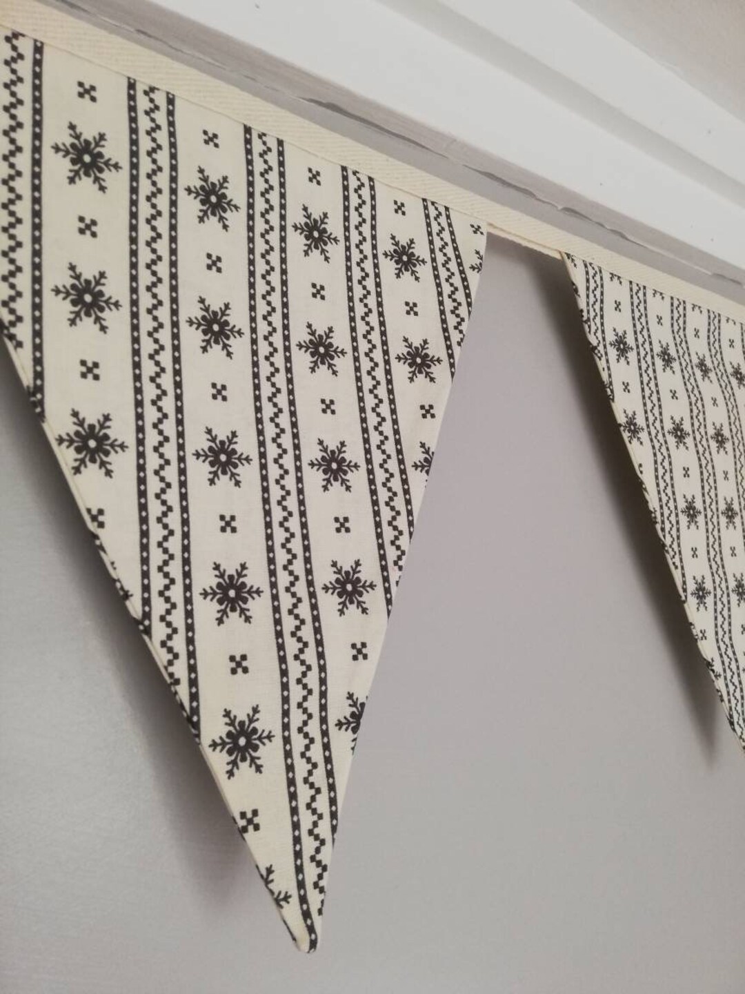 Banderines navideños de tela de copos de nieve gris o rojo - Etsy México