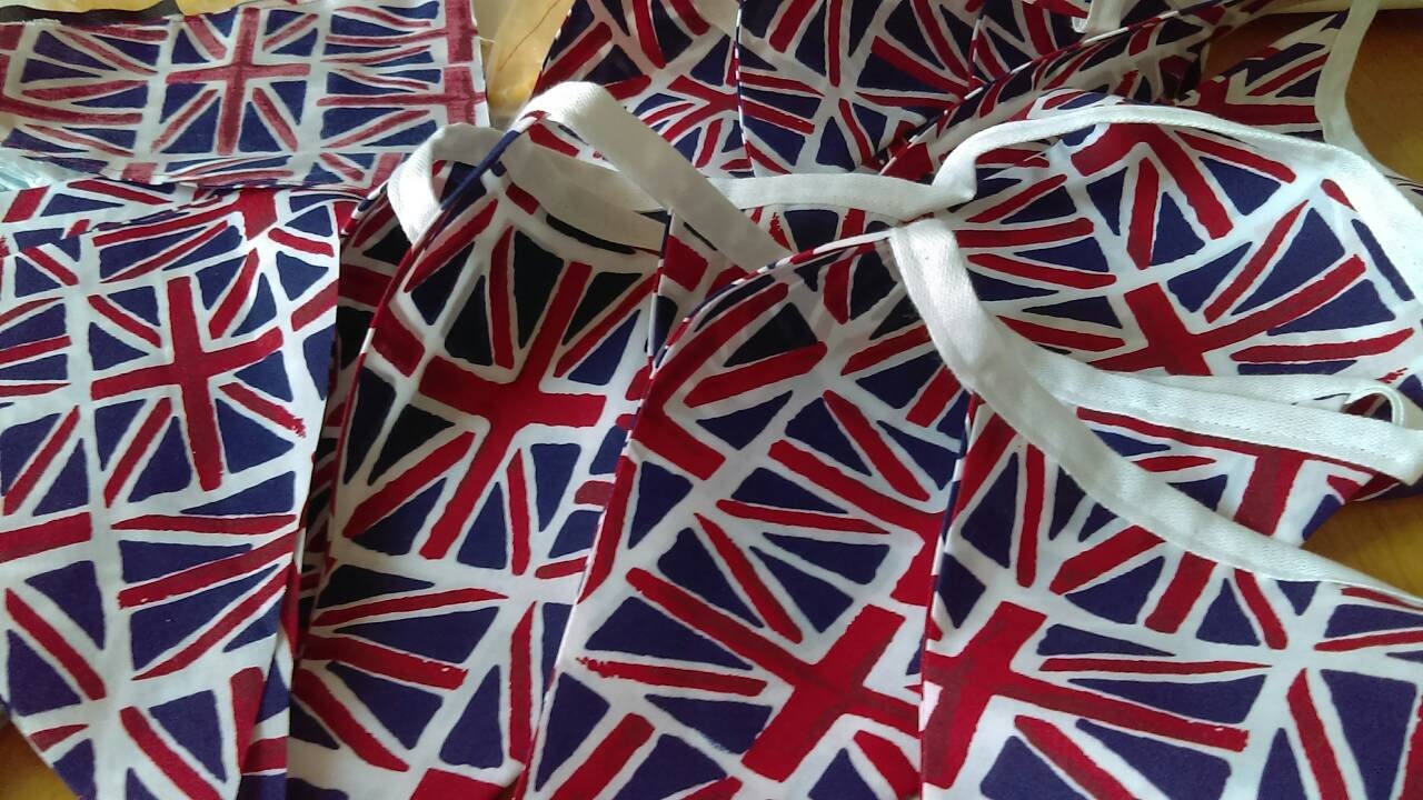 Union Jack Flag Fabric Bunting - Various Lengths - Etsy UK