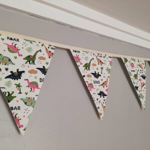 Dinosaur Fabric Bunting - Nursery Decor - New Baby Gift - Playroom ...