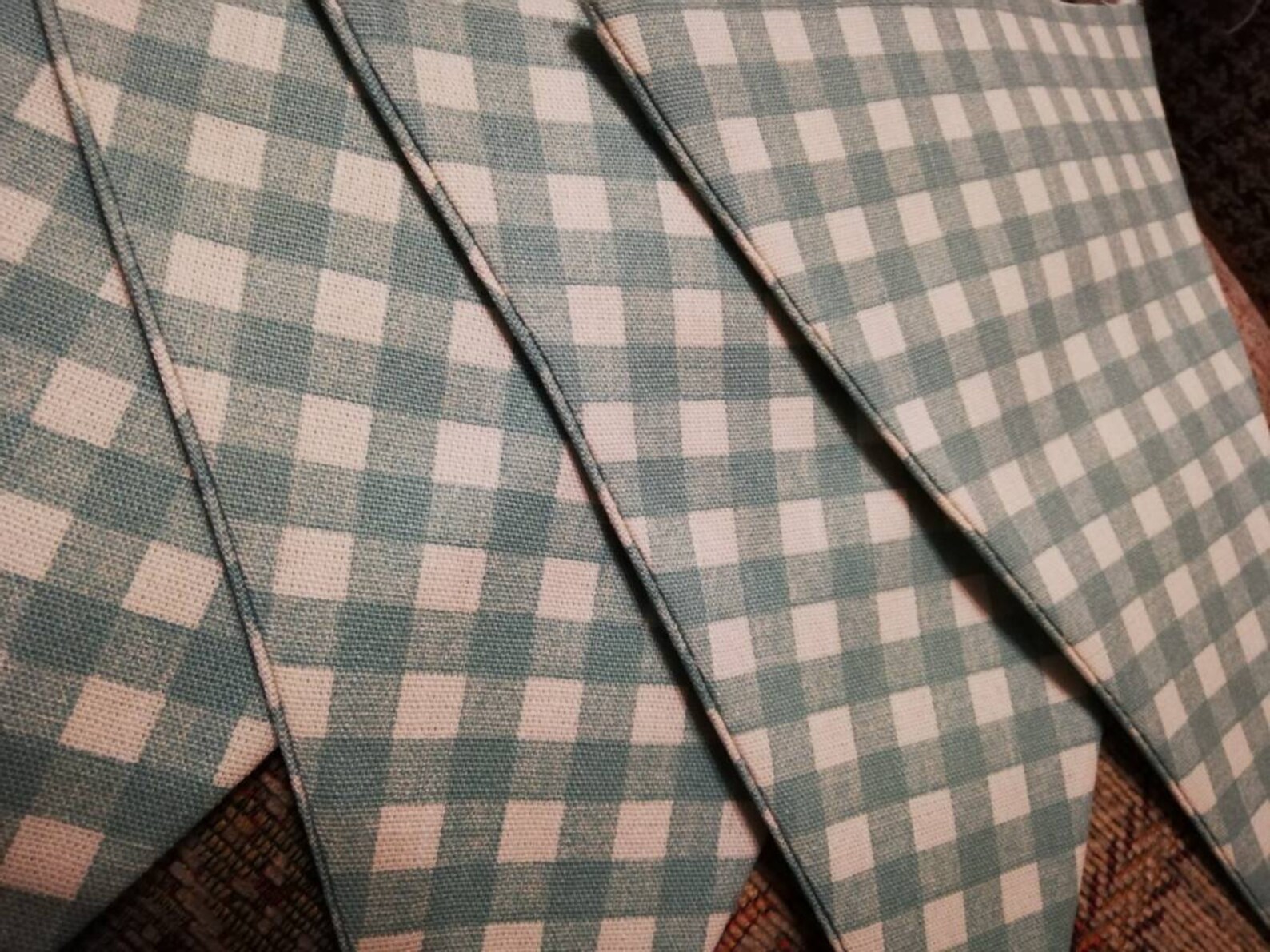Checked Homemade Fabric Bunting, Available in 2 Colours - Approx 2.5 ...