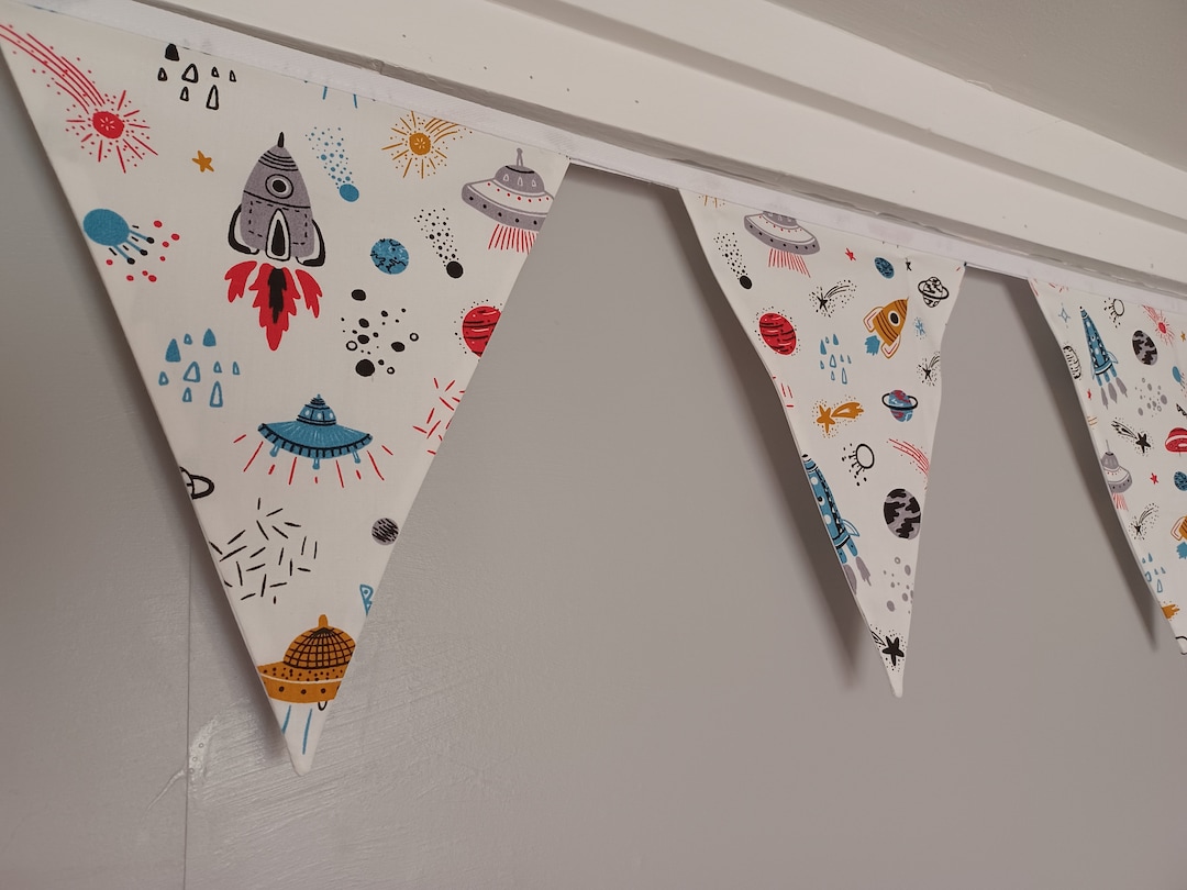 Space Rocket Fabric Bunting, Blast Off! - Playroom Accessories ...