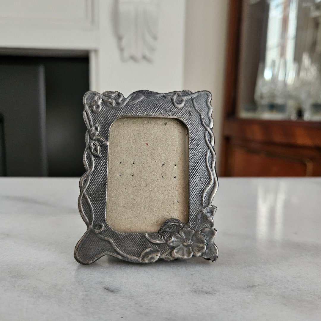 Reserved! Vintage Tiny Pewter Ornate Picture Frame 4 X 5 Cm - Etsy