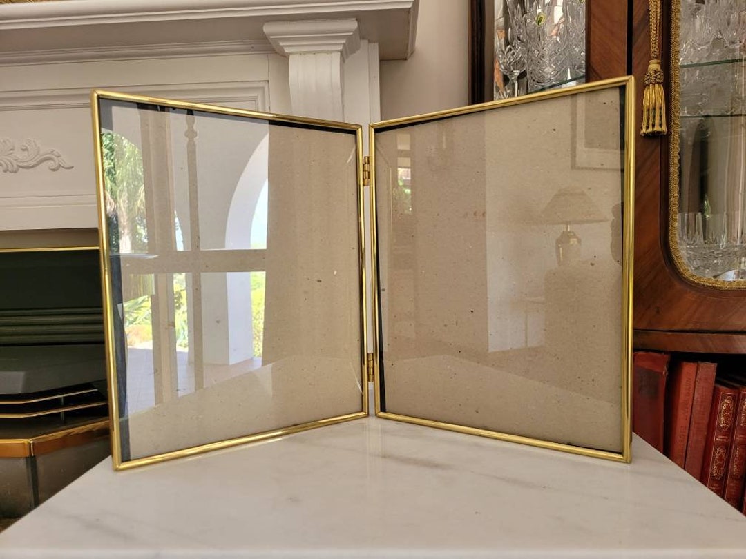 Vintage Large Solid Brass Double Picture Frame 20 X 25 Cm - Etsy