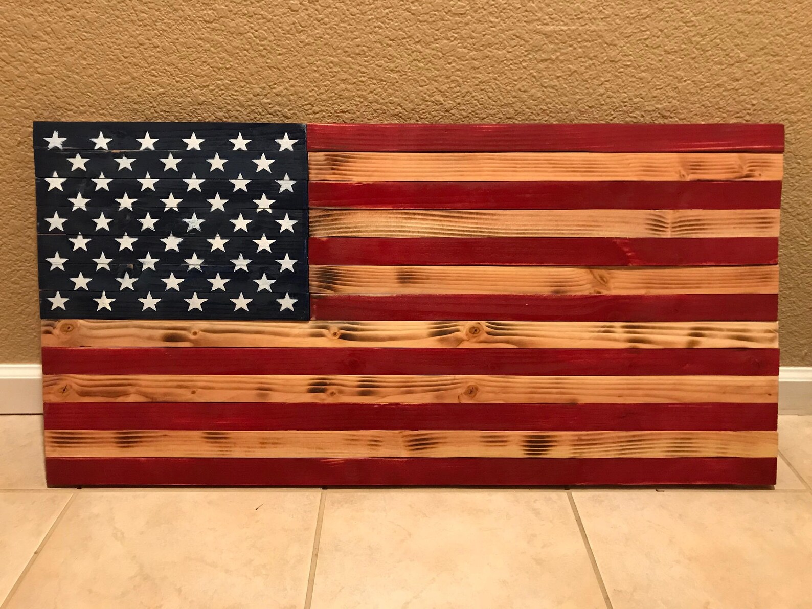 Handmade American Wood Flag Rustic - Etsy