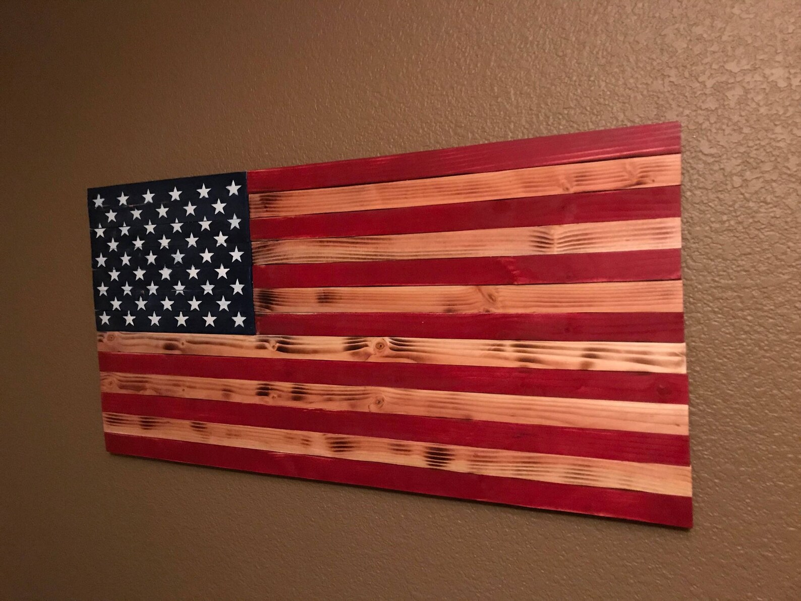 Handmade American Wood Flag Rustic - Etsy
