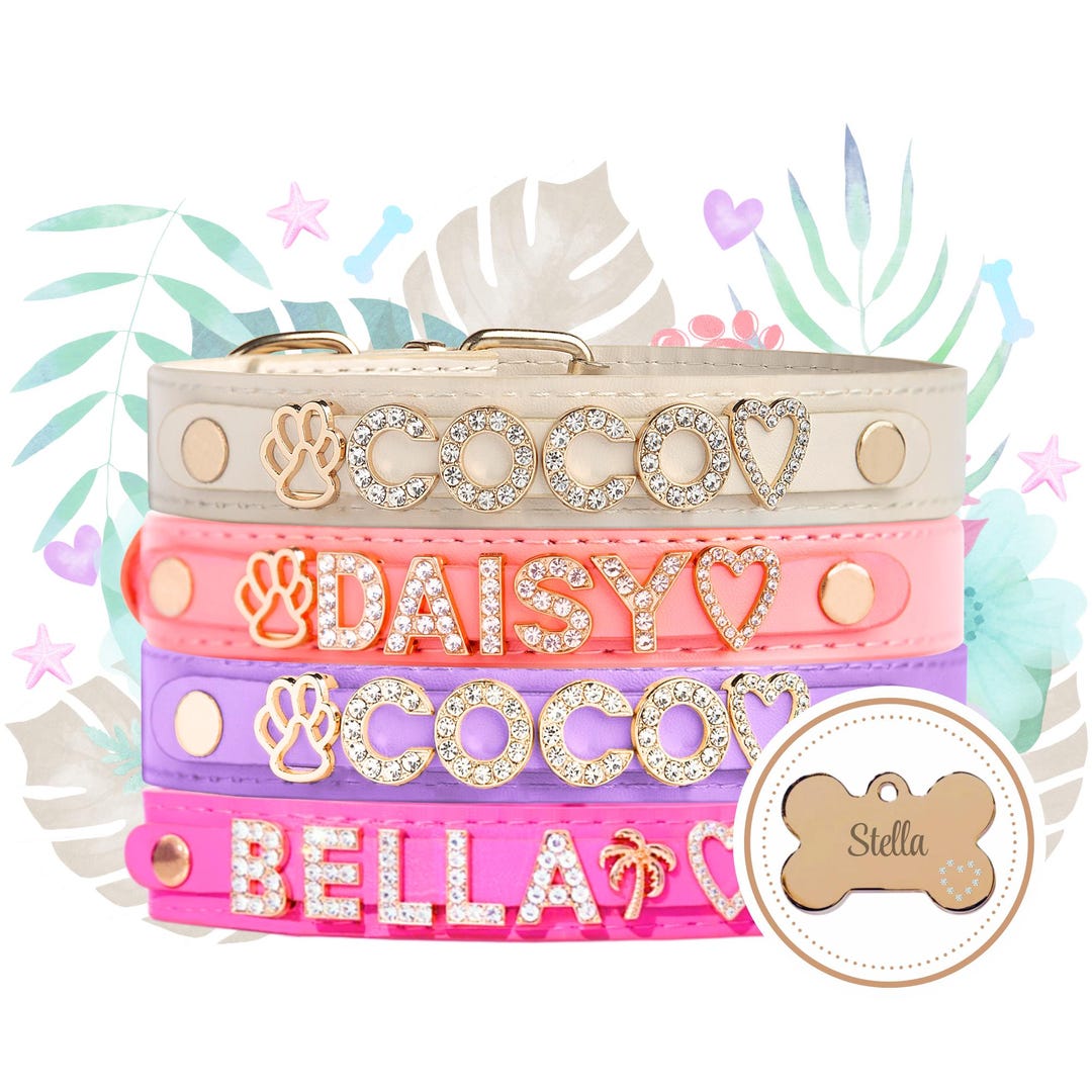 Custom Collars, Bedazzled Collars, Dog Collar, Personalized Leather ...