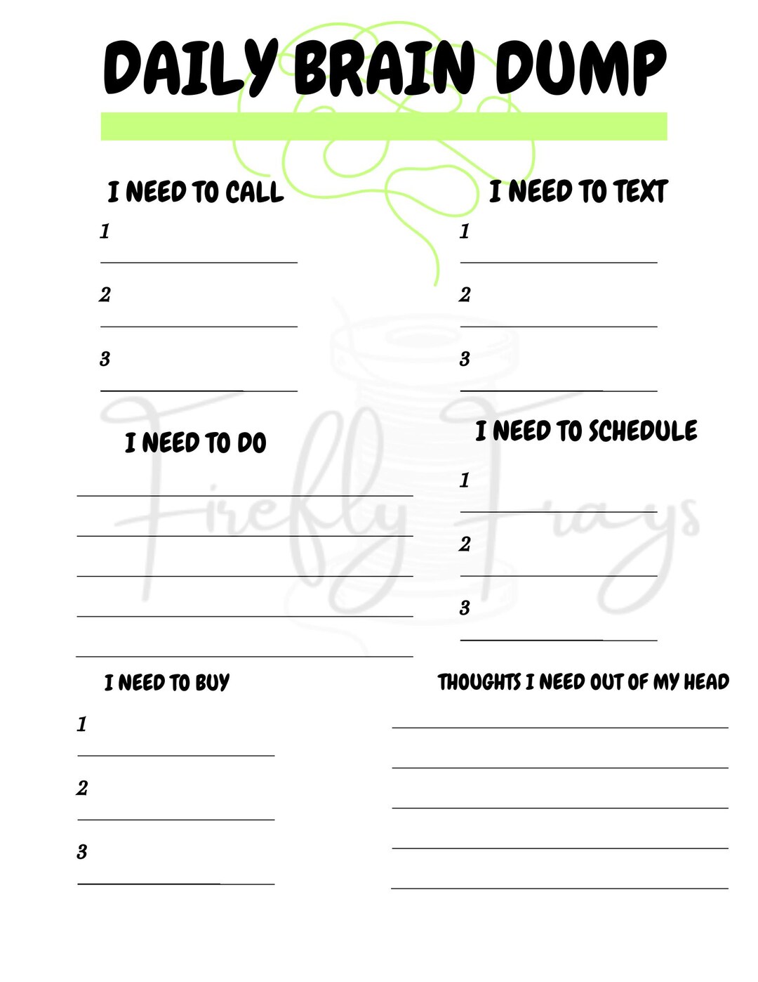 BRAIN DUMP PDF - Etsy