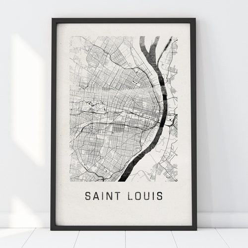 St. Louis Map Digital Art Wall Art Print Living Room Print | Etsy