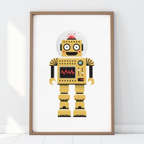 Robots Wall Art Set Digital Download Robot Prints Nursery - Etsy