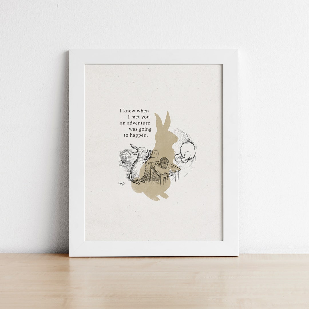 Classic Winnie the Pooh Nursery Prints, Rabbit Printable Quote, Rabbit ...