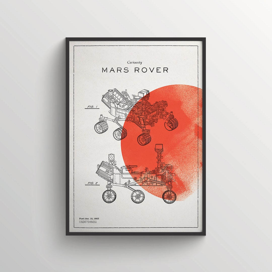 Mars Rover Print, Space Poster, Kid's Room Decor, Printable Digital ...