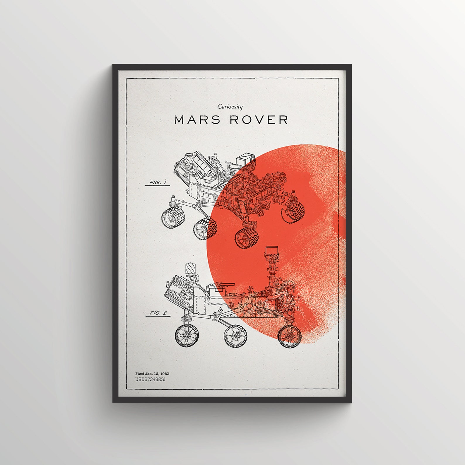 Mars Rover Print, Space Poster, Kid's Room Decor, Printable Digital ...