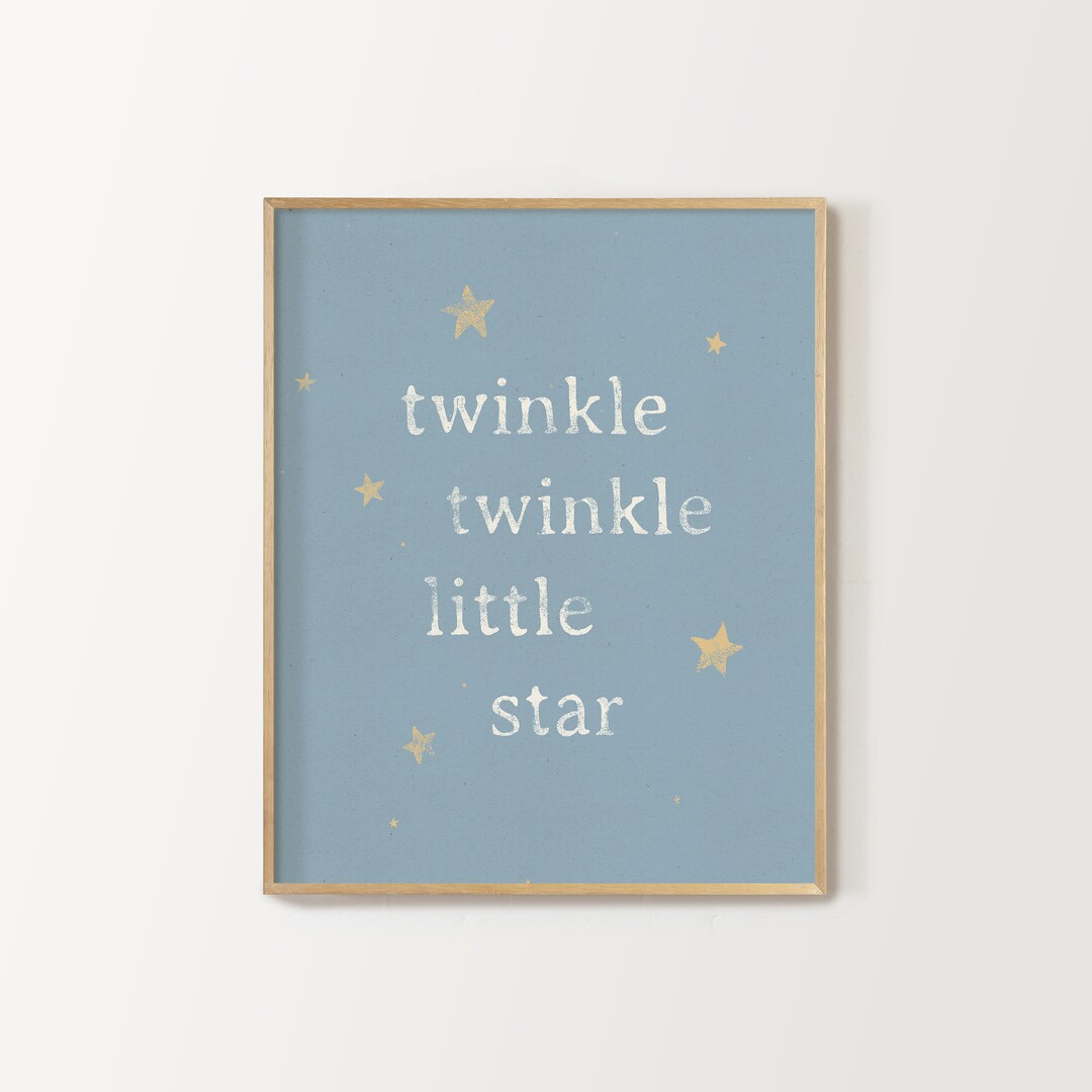 Light Blue, Twinkle Twinkle Little Star Nursery Print, Digital Download ...
