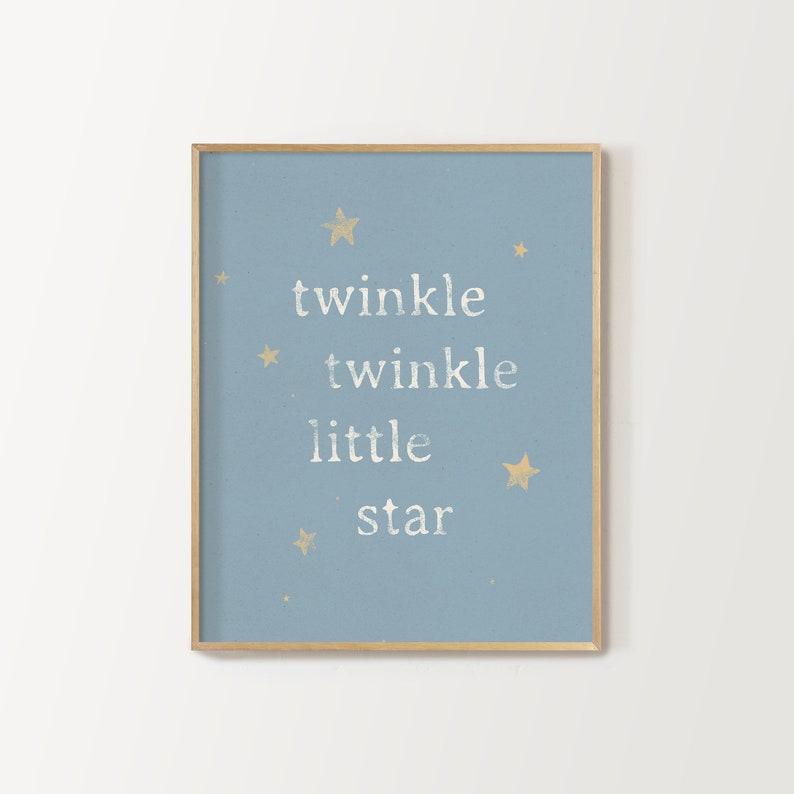 Light Blue, Twinkle Twinkle Little Star Nursery Print, Digital Download ...