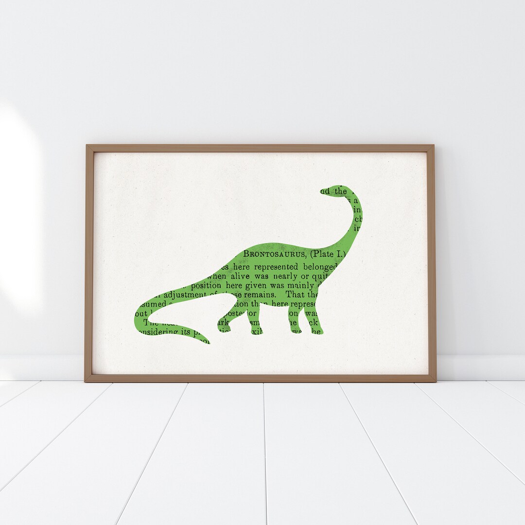 Brontosaurus Dinosaur Art for Kids Room Printable, Paleontology Print ...
