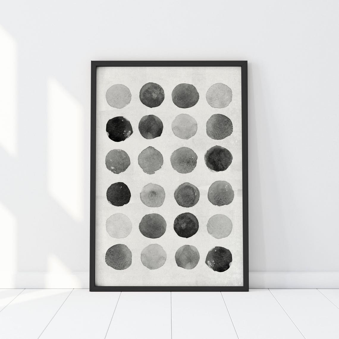 Gray Polka Dots Print Abstract Art Digital Print - Etsy