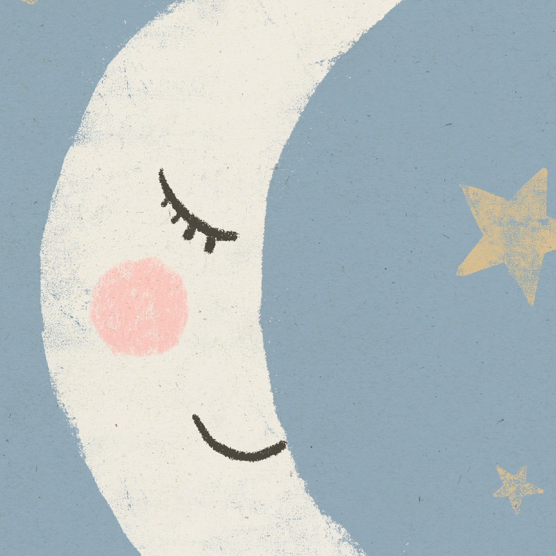 Light Blue, Moon Theme Nursery Print, Digital Download, Moon and Stars ...