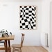 Wavy Checkered Wall Art, Printable Digital Download, Black and White ...