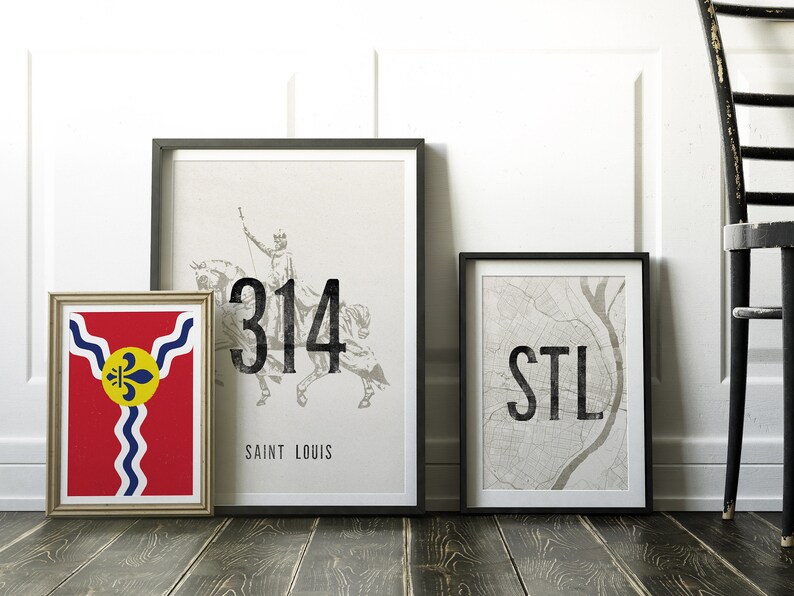 314 saint louis statue print stl art poster home decor | Etsy