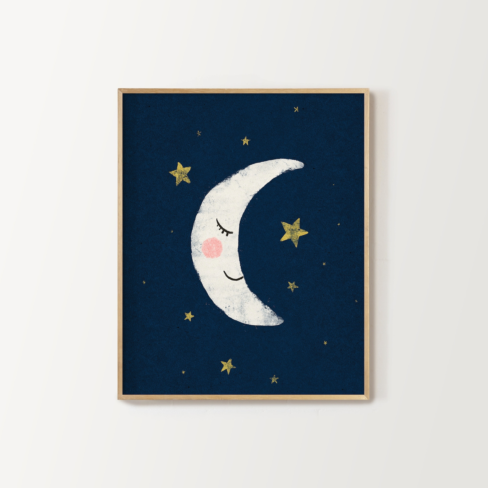 Navy Moon and Stars Nursery Print, Digital Download, Kid's Room Decor ...