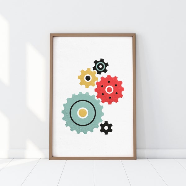Robot and Gears - Etsy