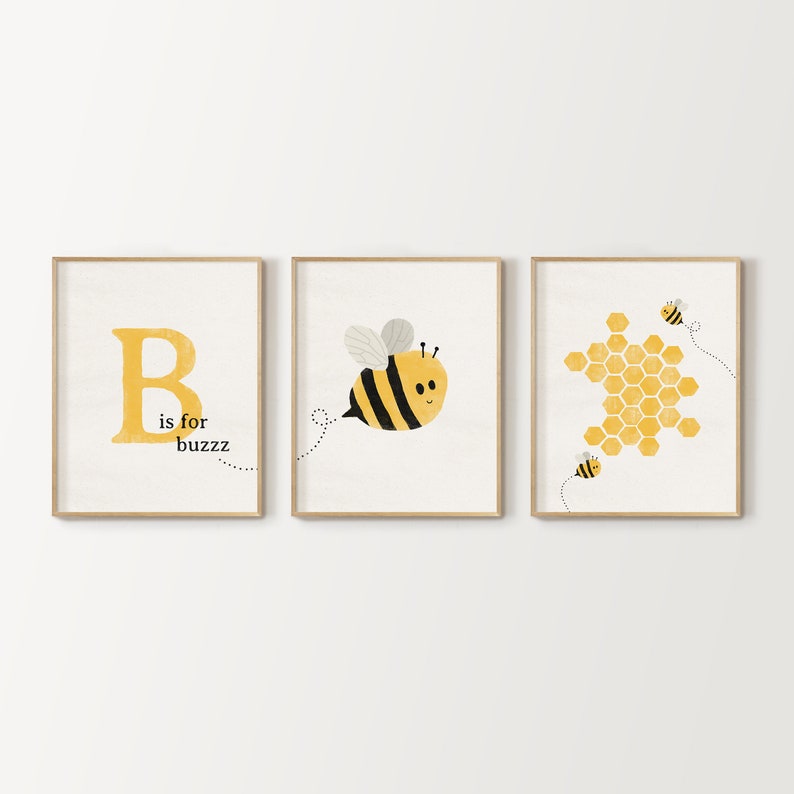 Bumble Bee Nursery Wall Art Digital Download Honey Bee Decor - Etsy