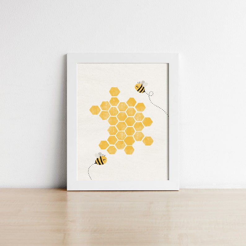 Bumble Bee Nursery Wall Art Digital Download Honey Bee Decor - Etsy