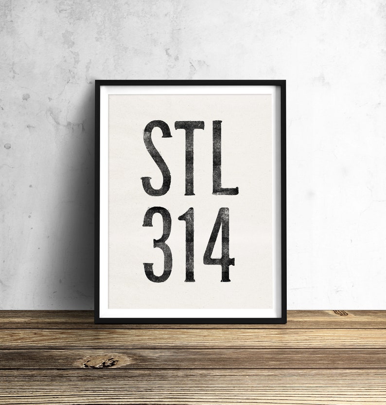 Stl 314 Print, St Louis Art, Poster, Home Decor, Printable Digital ...