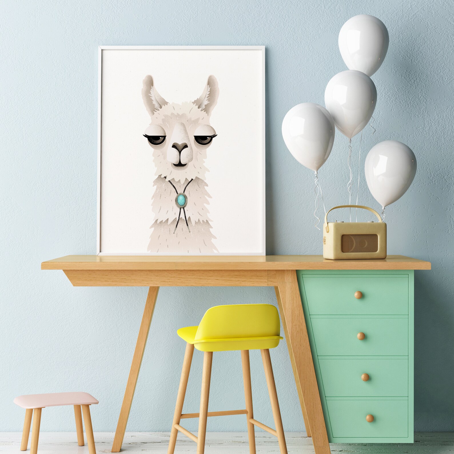 Llama Print Llama Kids Decor Children's Room Decor - Etsy